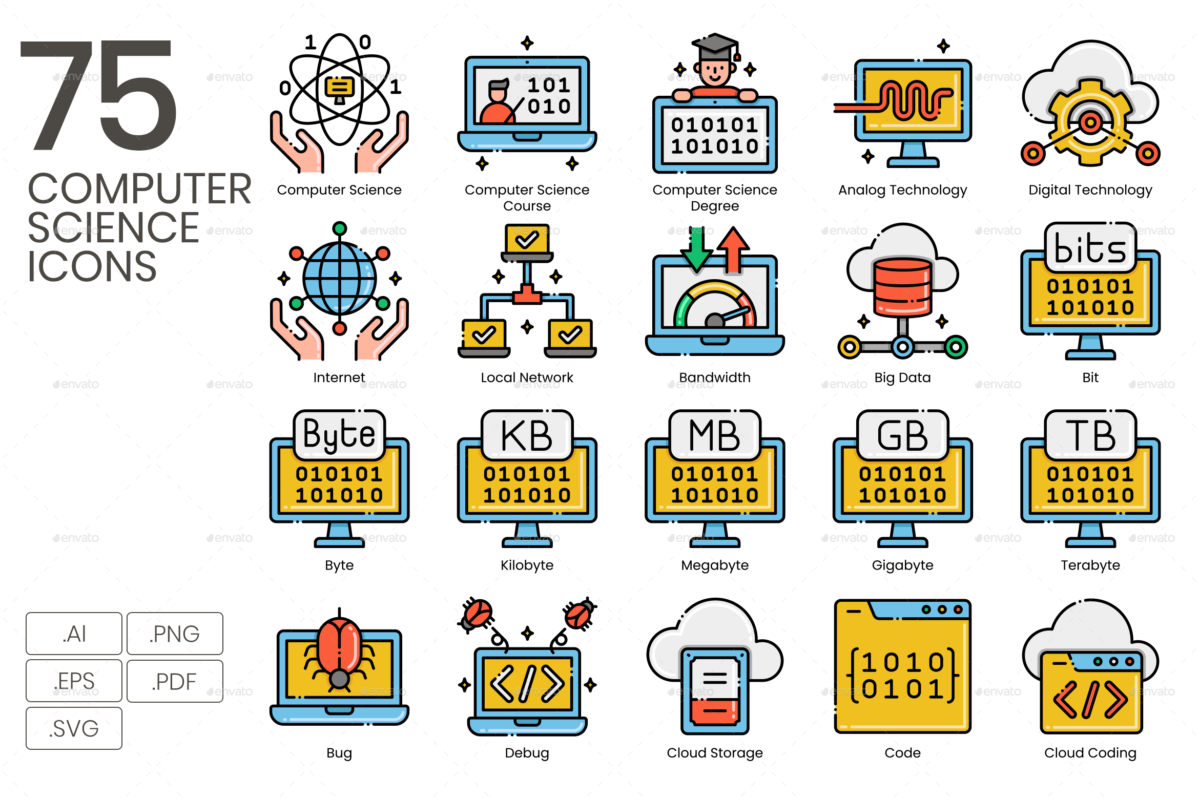 75 Computer Science Icons | Aesthetics Series, Icons | GraphicRiver